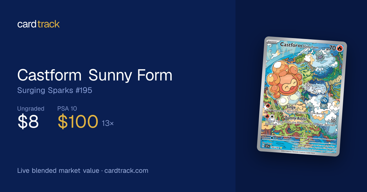 Castform Sunny Form Price – Surging Sparks #195/191